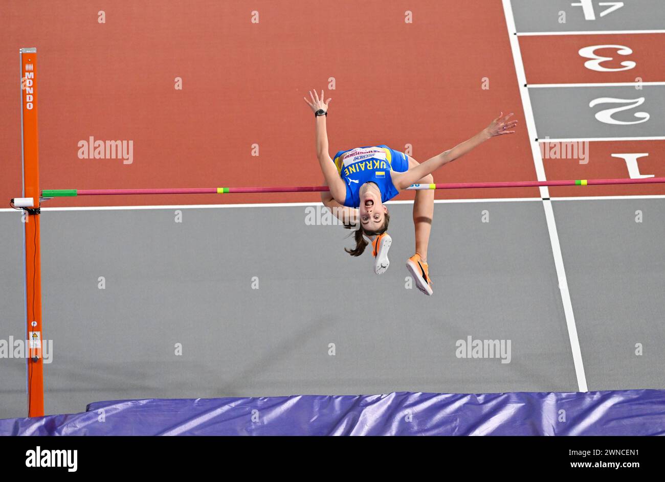 Glasgow, Scotland, UK. 01st Mar, 2024. Yaroslava MAHUCHIKH (UKR) finishes 2nd in the Womens High ...
