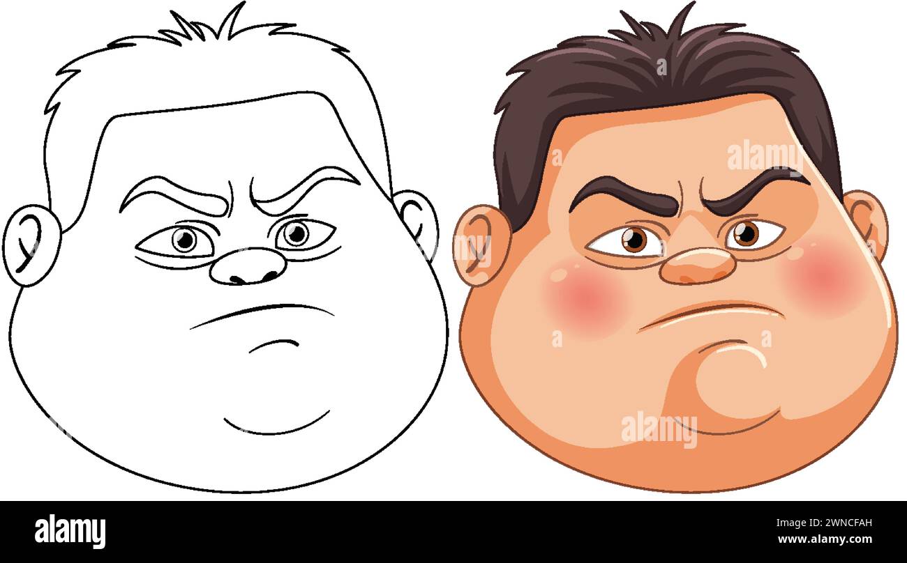 Two cartoon faces showing anger and annoyance Stock Vector Image & Art ...