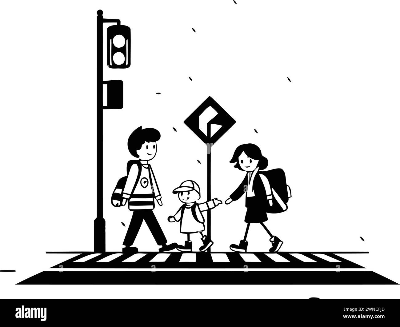 Crosswalk crossing Stock Vector Images - Alamy