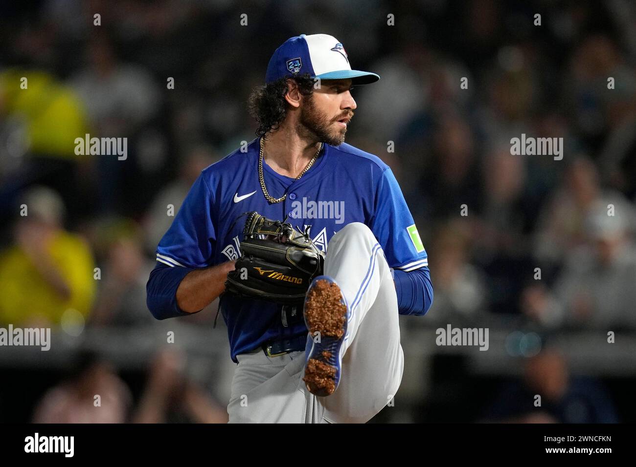 Toronto Blue Jays relief pitcher Jordan Romano throws during the fourth ...
