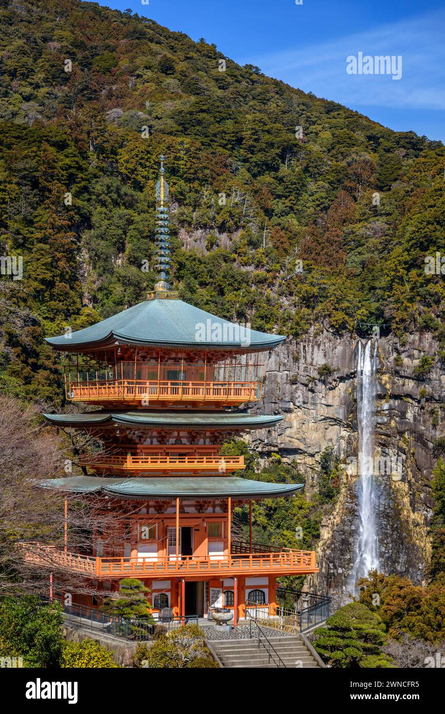 Three story pagoda of Seiganto-ji Tendai Buddhist temple in Wakayama ...