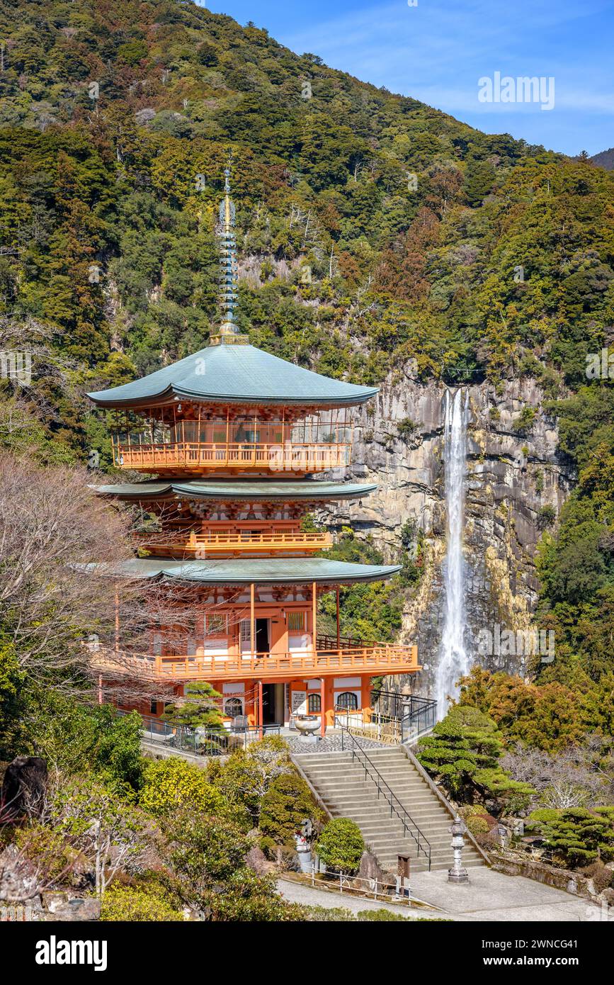 Three story pagoda of Seiganto-ji Tendai Buddhist temple in Wakayama ...