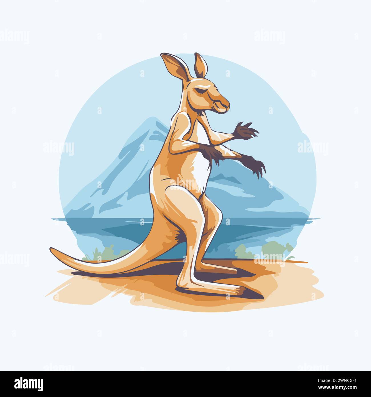 Cartoon kangaroo on beach hi-res stock photography and images - Alamy
