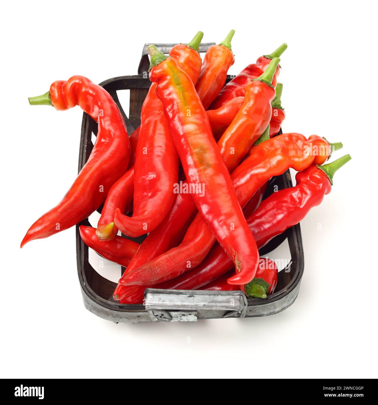 Fresh red pepper on white background Stock Photo - Alamy