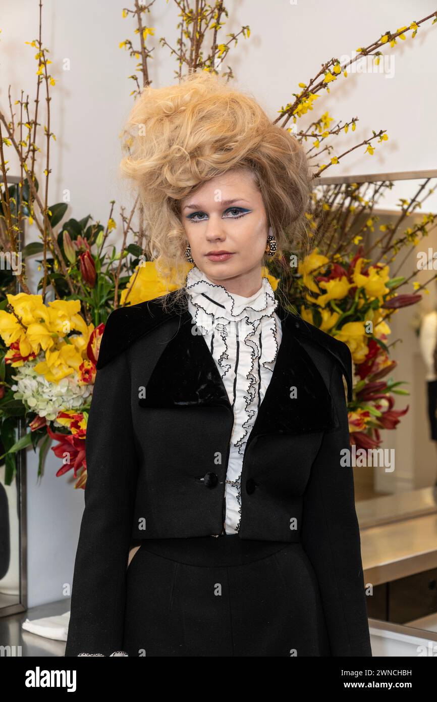 Model wearing dress by Gunter Ruecker for Gunter Project 2 during ...