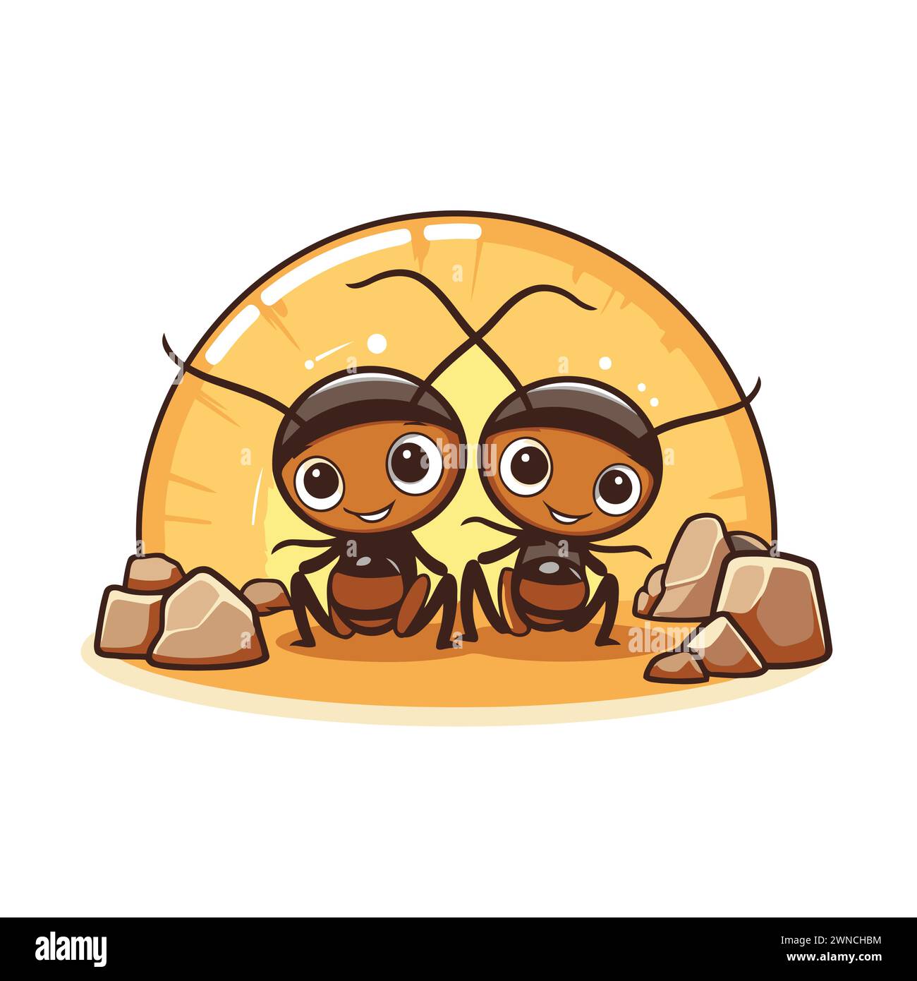 Ant family isolated on white background. Vector illustration. Eps 10 ...