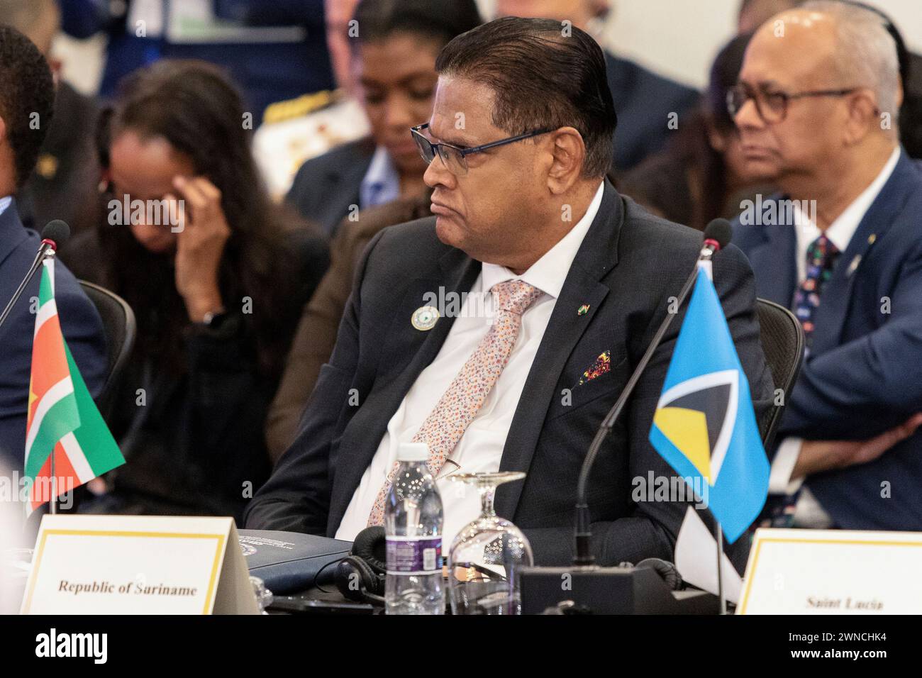 Suriname's President Chan Santokhi attends the CELAC Summit in ...