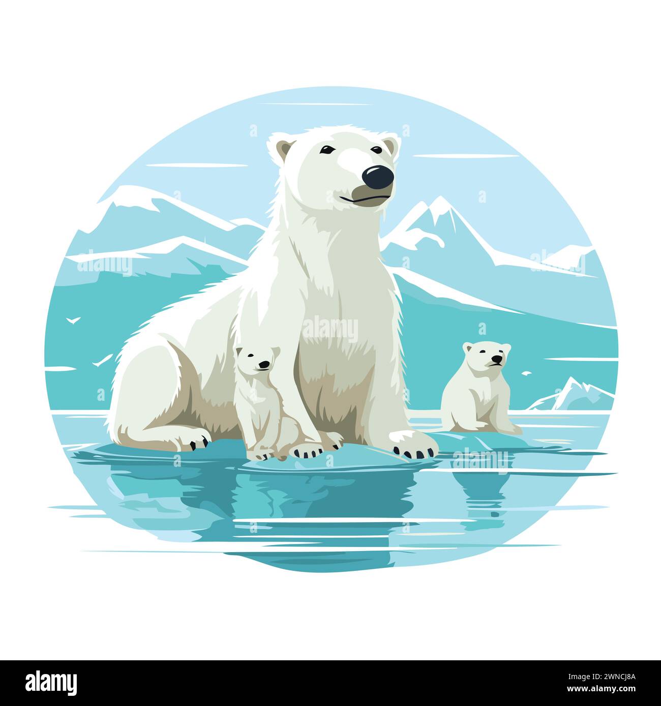 Mother and cub vector vectors hi-res stock photography and images - Alamy