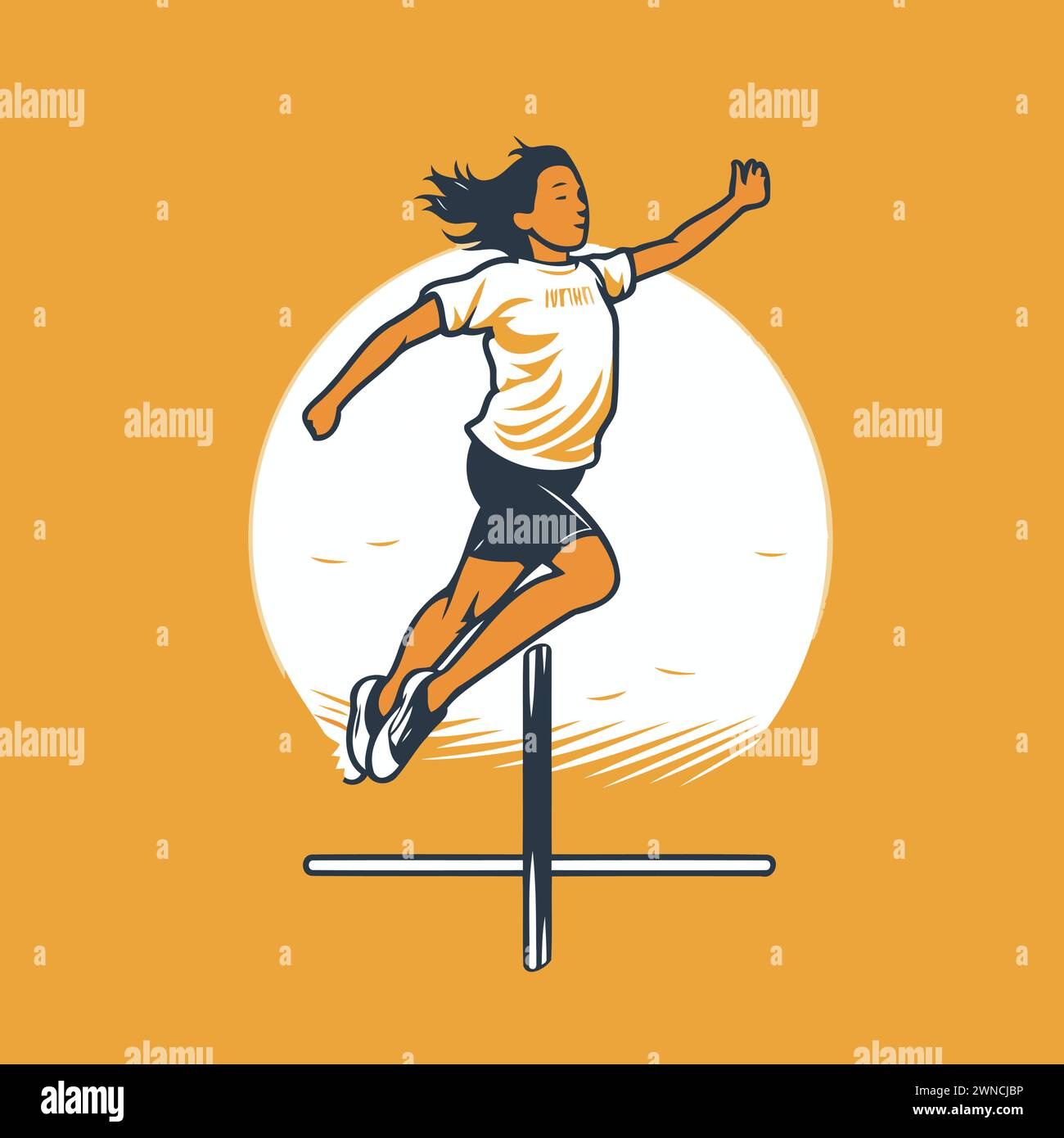 Athlete jump hurdle training Stock Vector Images - Alamy
