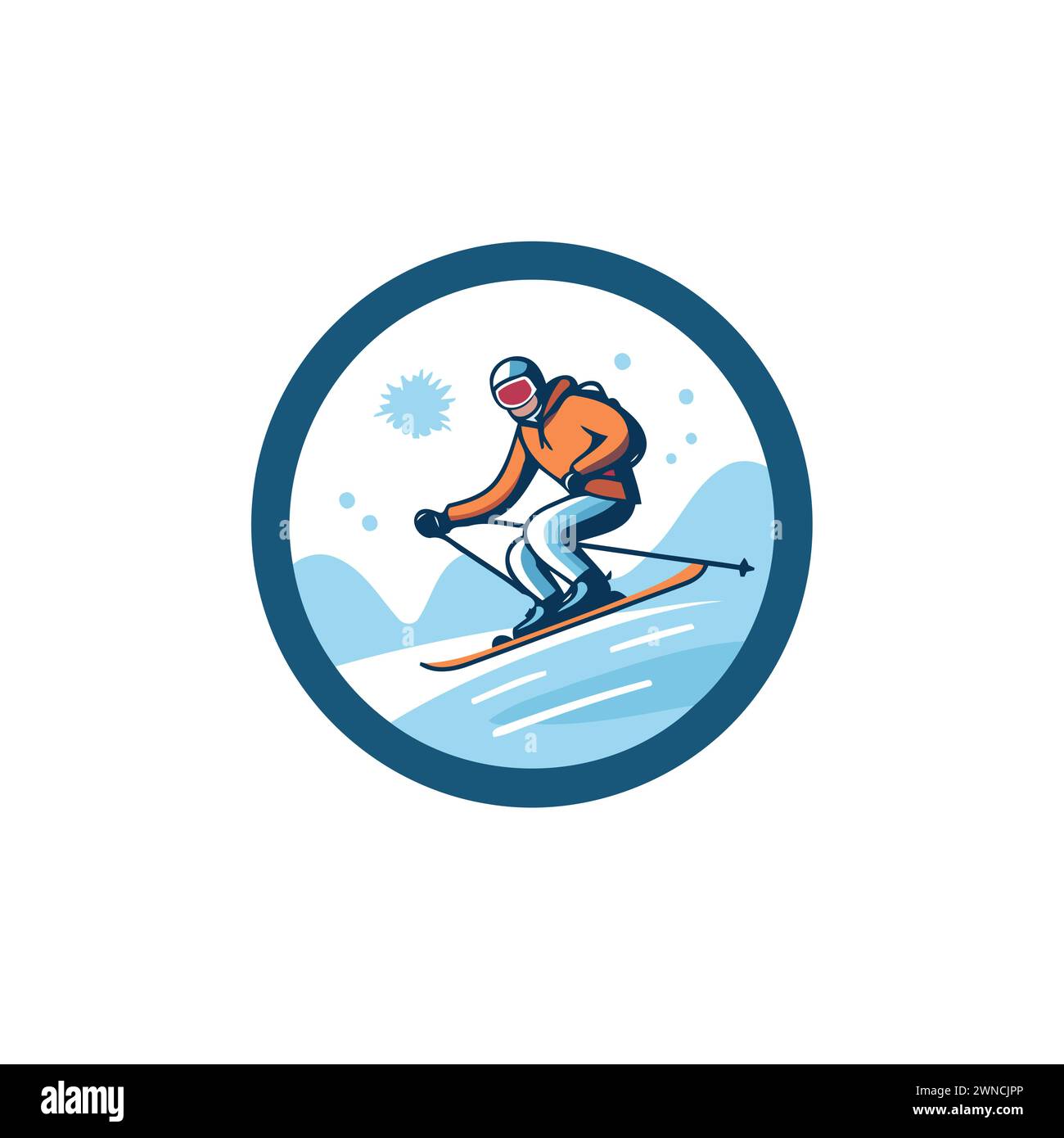 Skier logo hi-res stock photography and images - Alamy