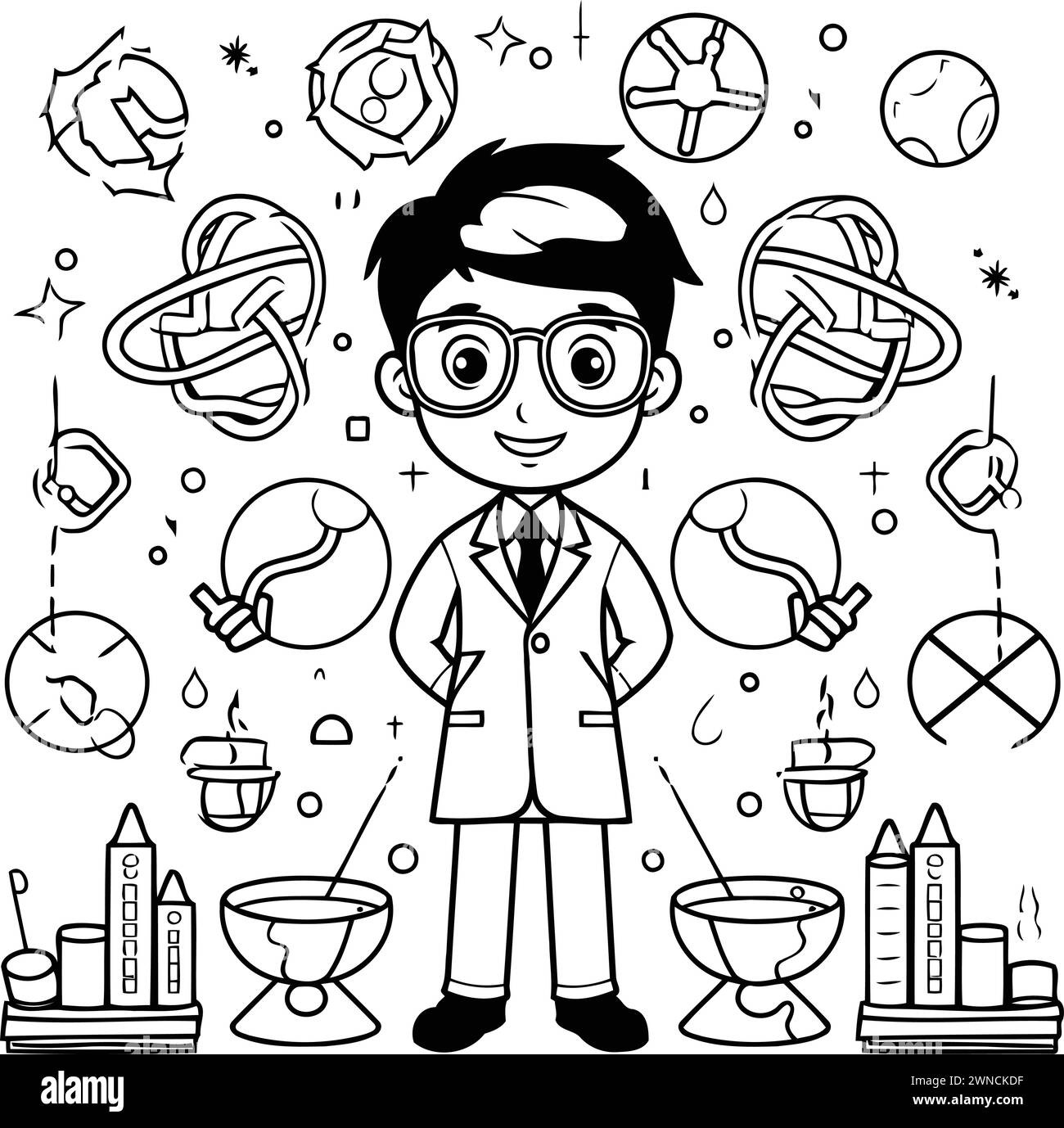 Boy science class Cut Out Stock Images & Pictures - Alamy