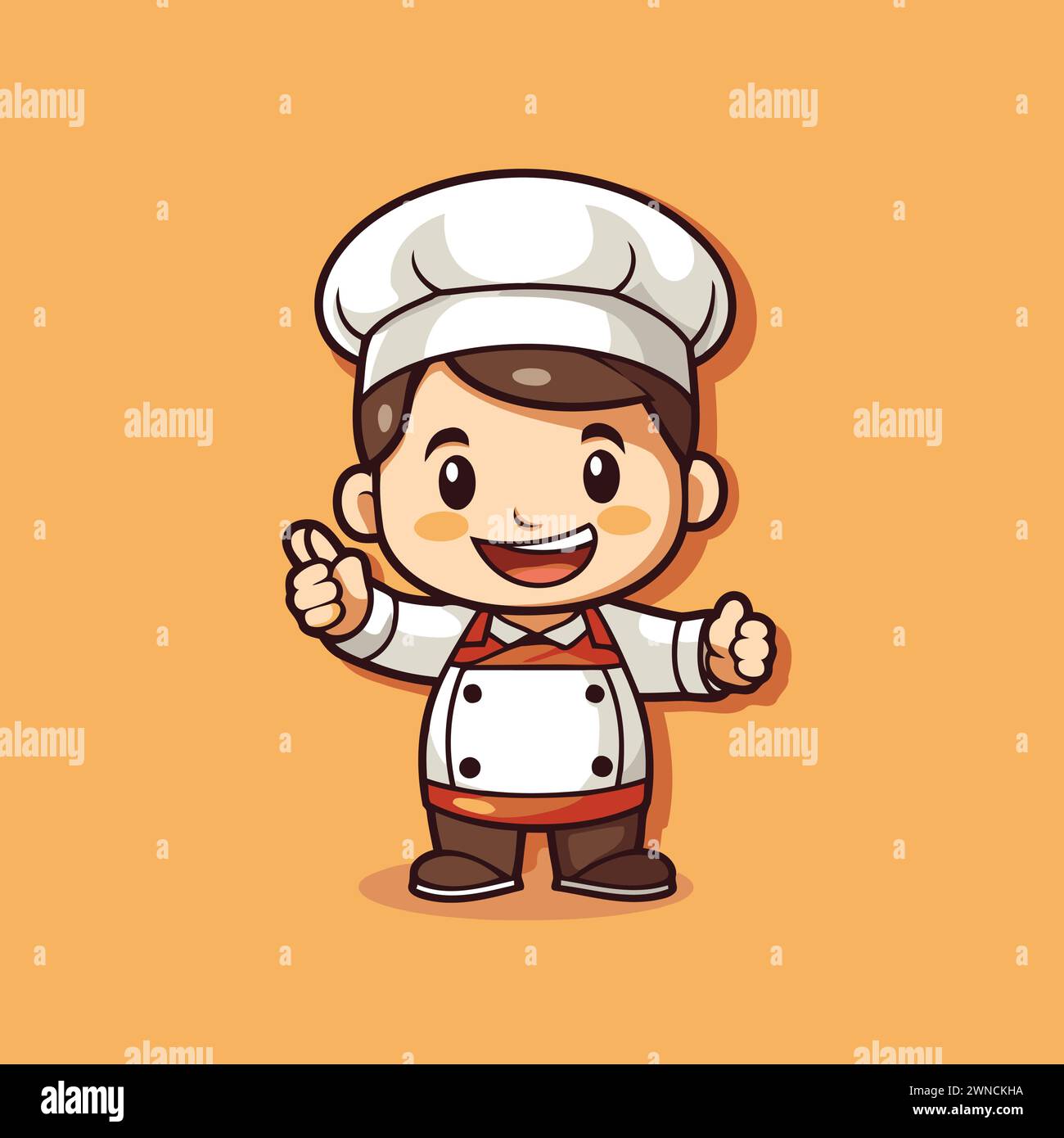 Chef Boy Cartoon Mascot Character Design Vector Illustration Stock ...