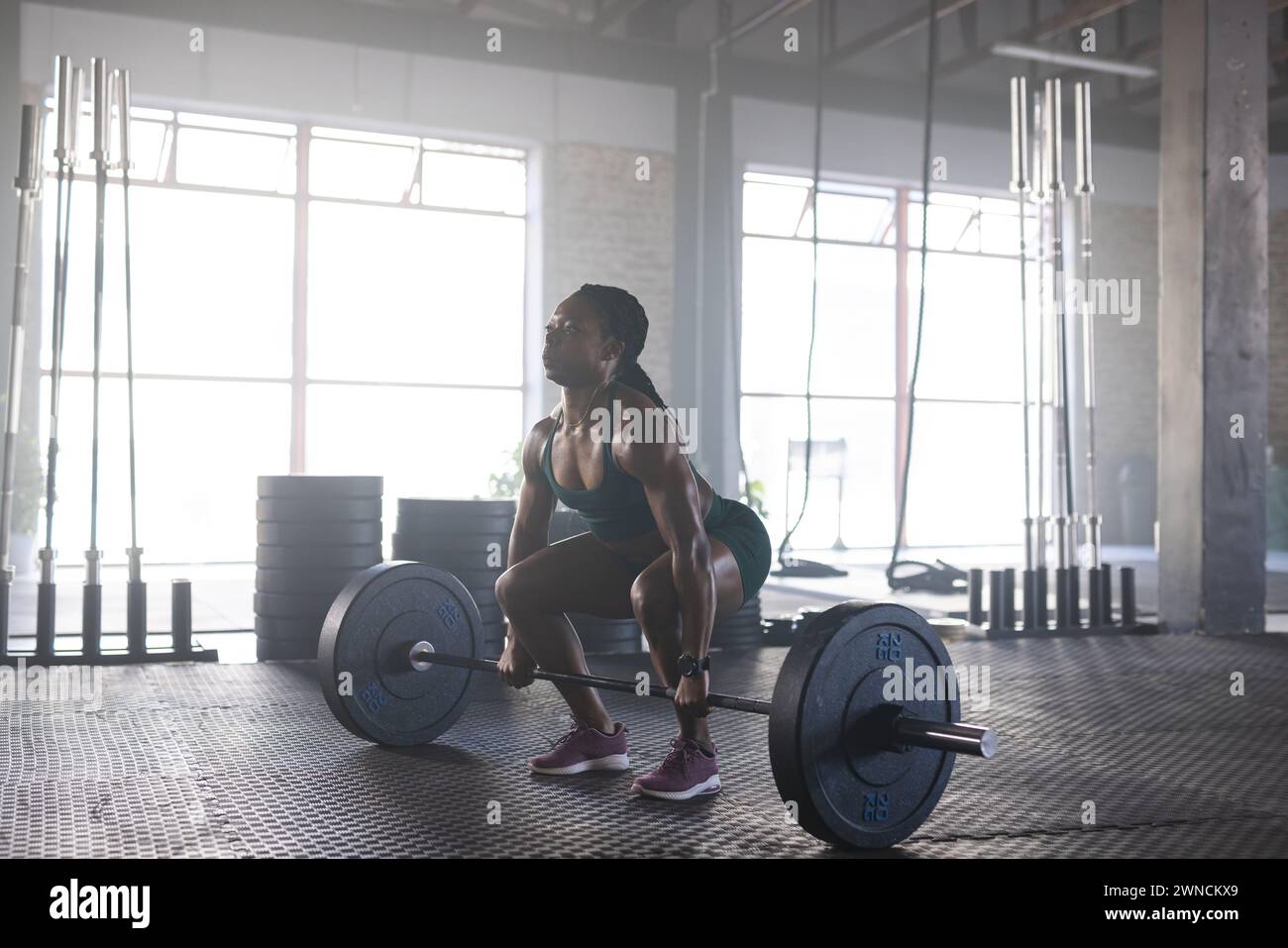 Biracial exercise routine hi-res stock photography and images - Alamy
