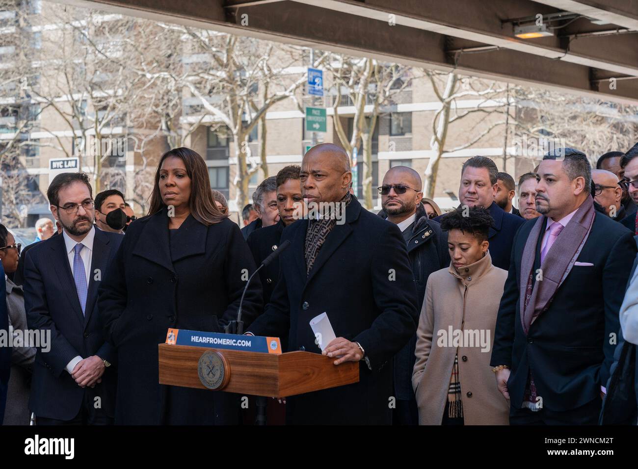 Mayor Eric Adams speaks during 30th anniversary commemoration of the ...