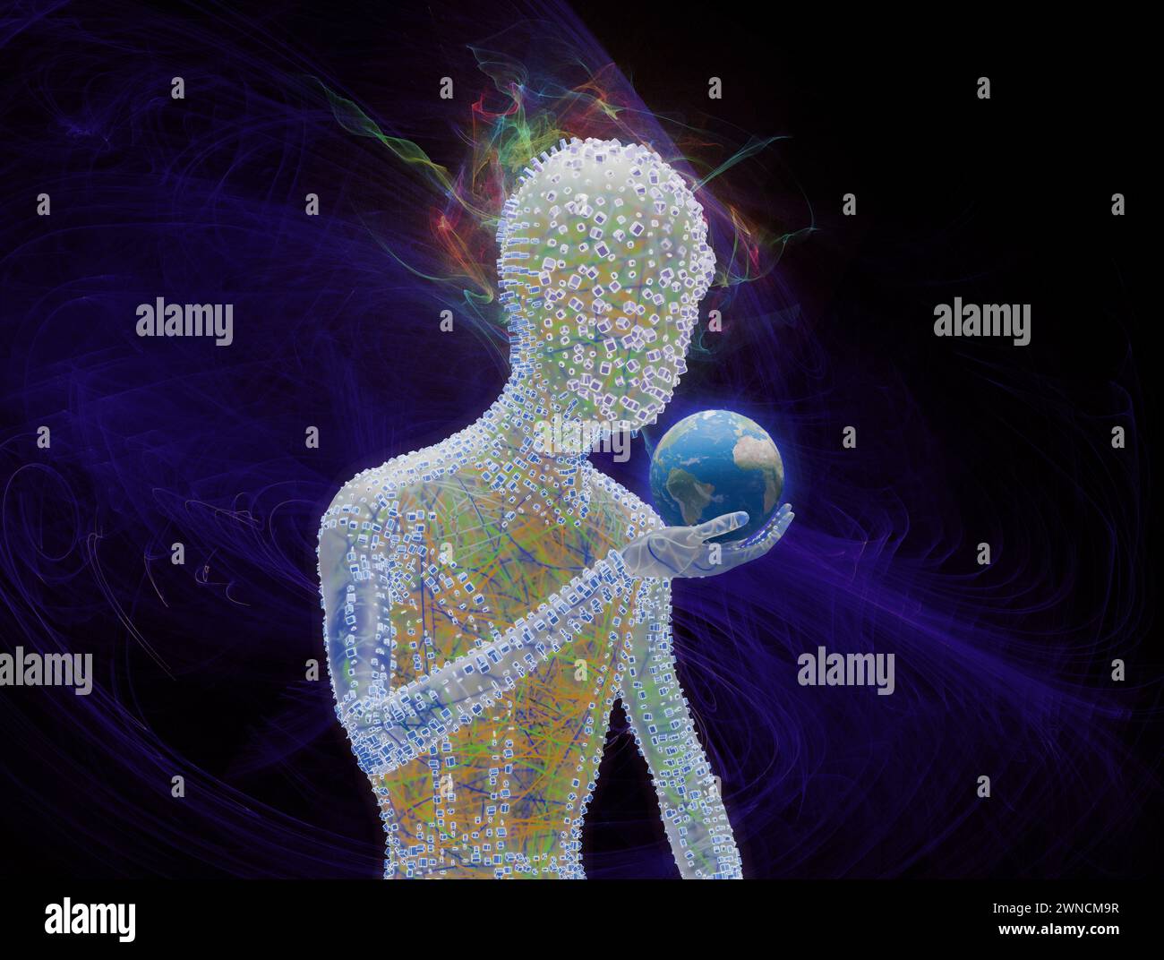 Artificial intelligence controlling the world, conceptual image Stock ...