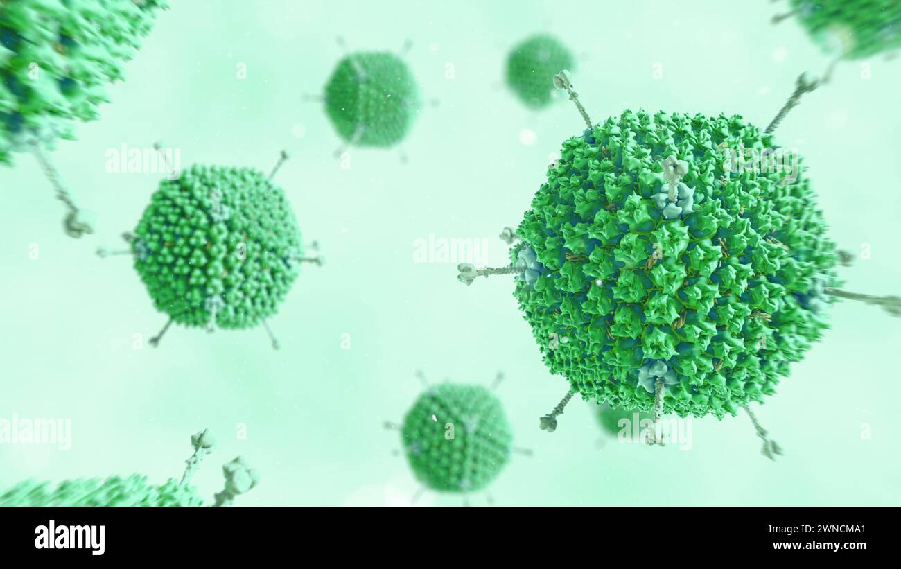 Illustration of adenovirus particles for gene therapy Stock Photo - Alamy