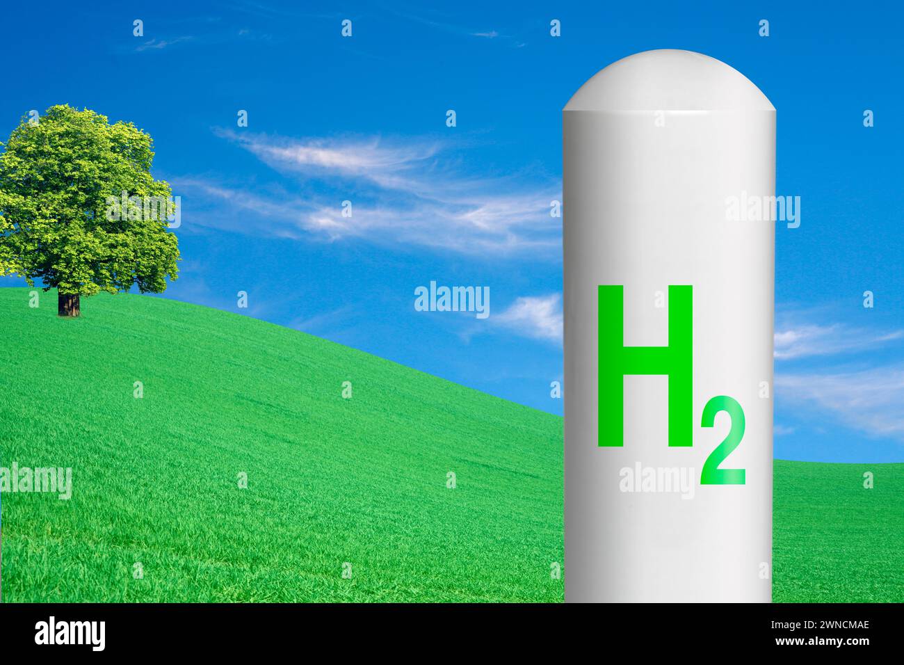Hydrogen plant, conceptual illustration Stock Photo - Alamy