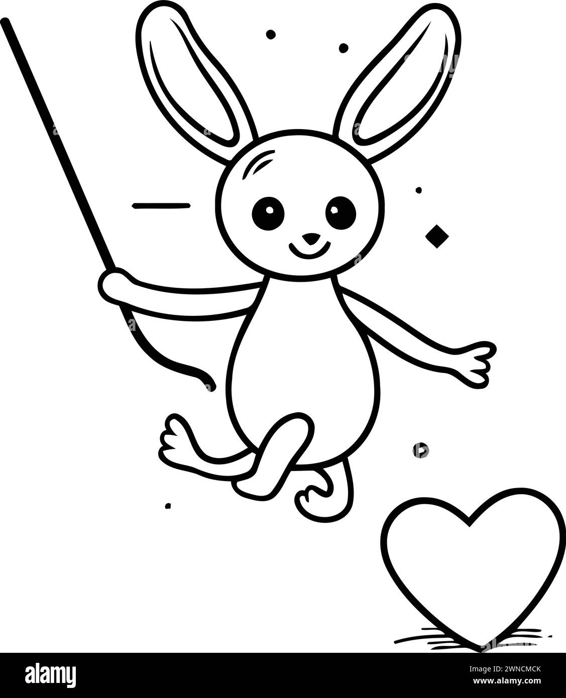 Cartoon rabbit Black and White Stock Photos & Images - Alamy