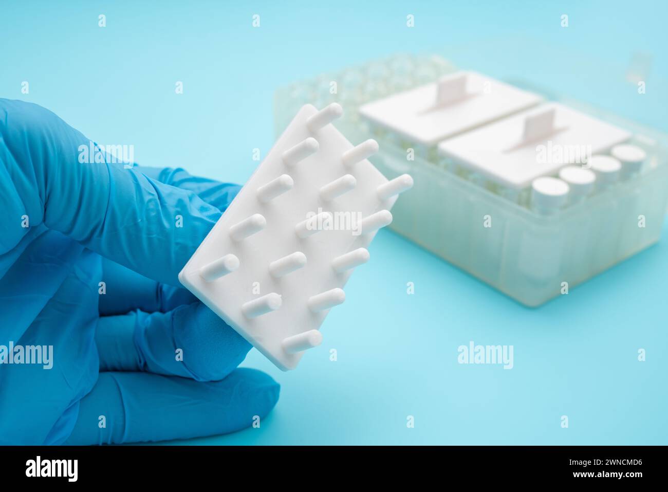 Multi-pronged device for skin prick allergy test Stock Photo - Alamy