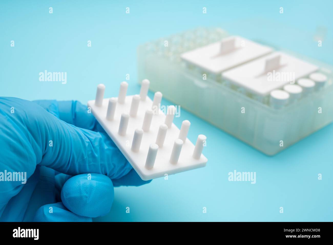 Multi-pronged device for skin prick allergy test Stock Photo - Alamy