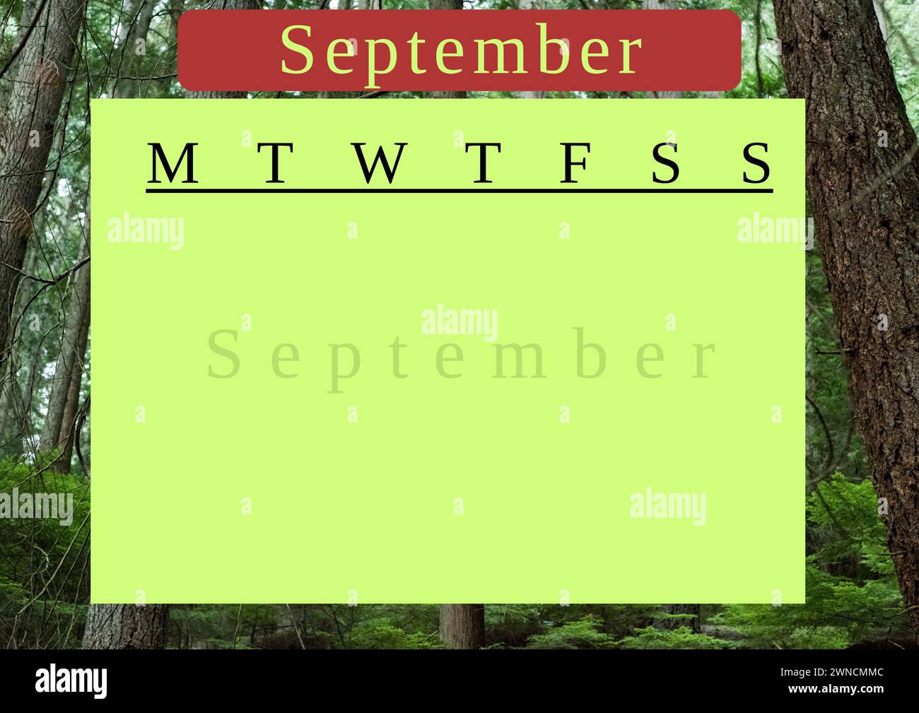 Organizing monthly activities, a September calendar template set ...