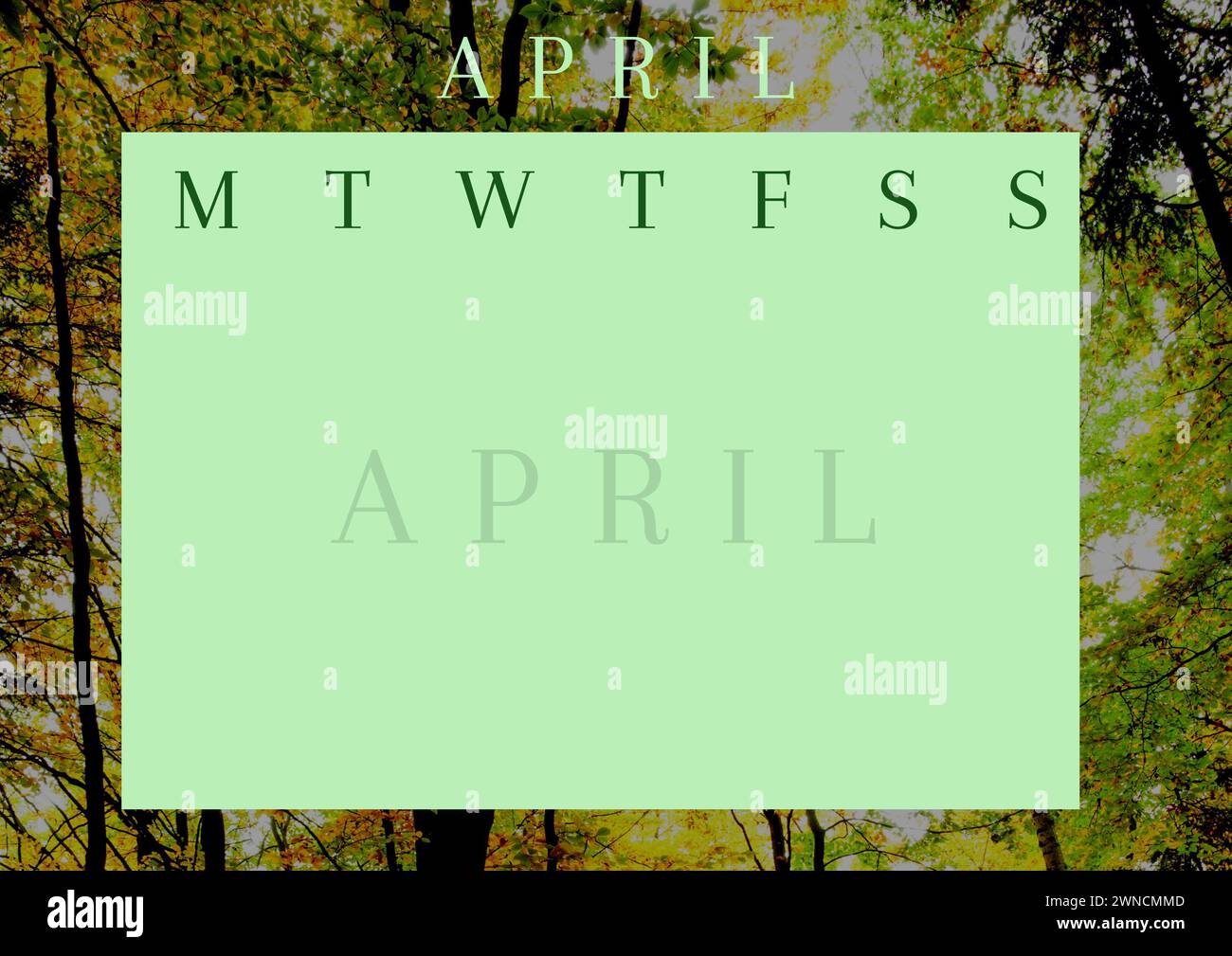 Calendar organization, the blend of nature's autumn colors with a clear ...