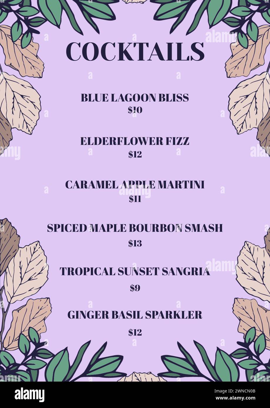 Ideal cocktail menu hi-res stock photography and images - Alamy