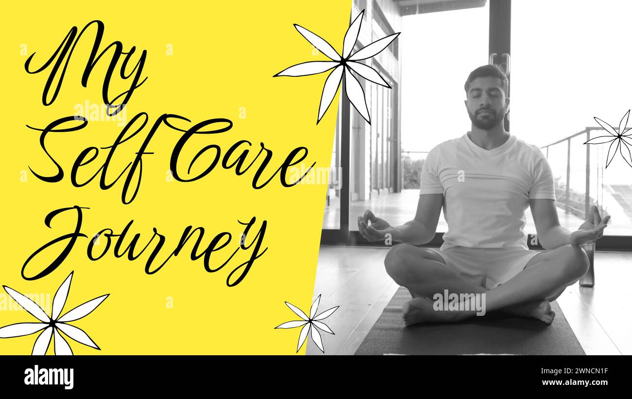 Promoting wellness, a serene individual practicing meditation embodies ...