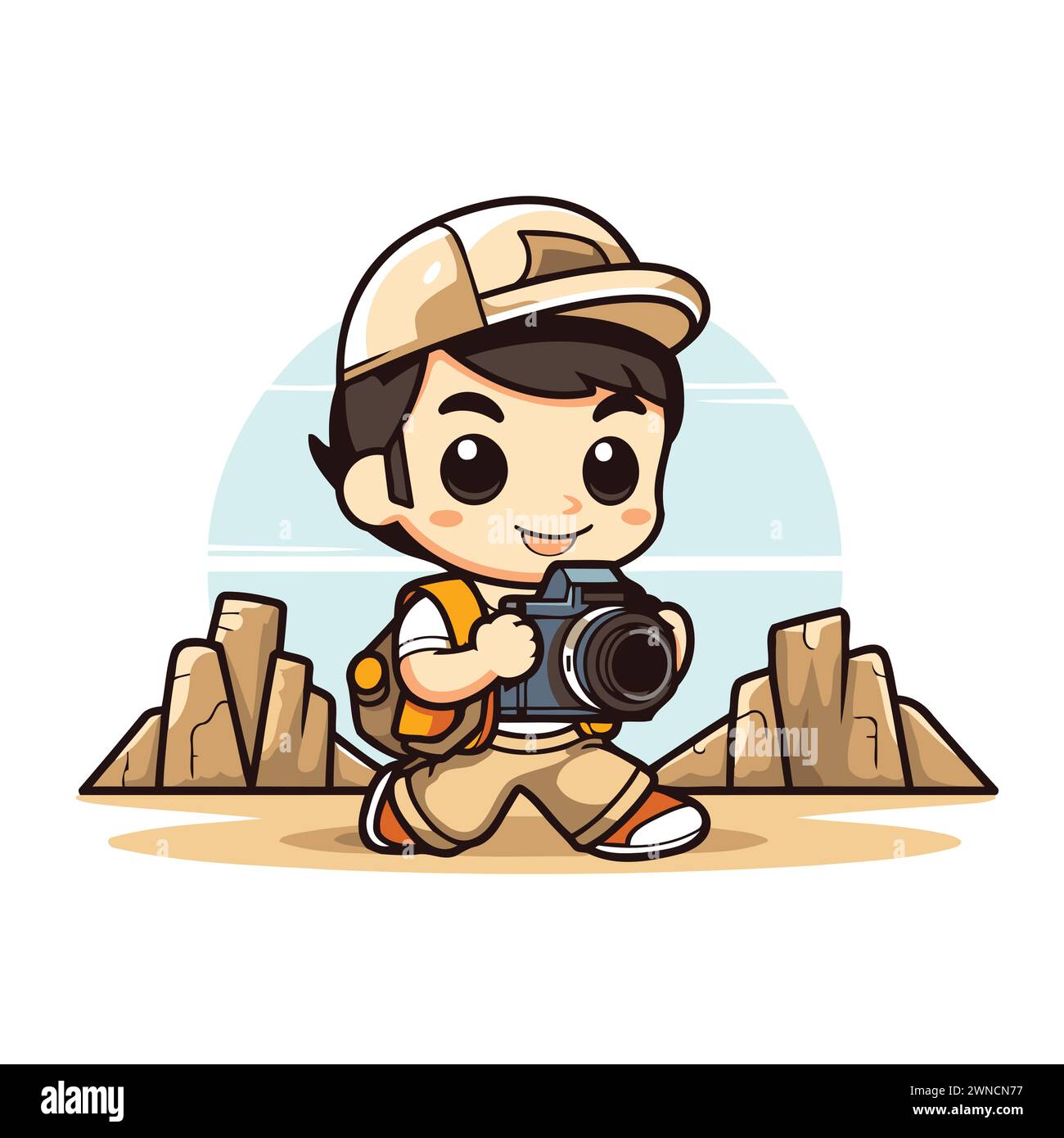 Kid holding camera Stock Vector Images - Alamy