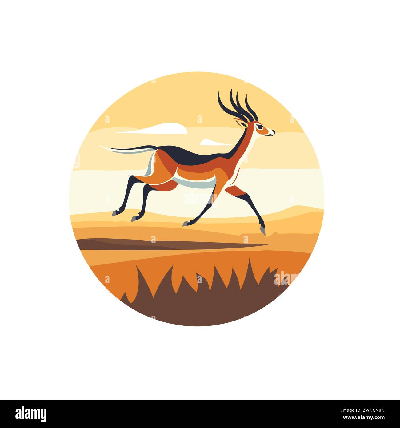 Gazelle running Stock Vector Images - Alamy