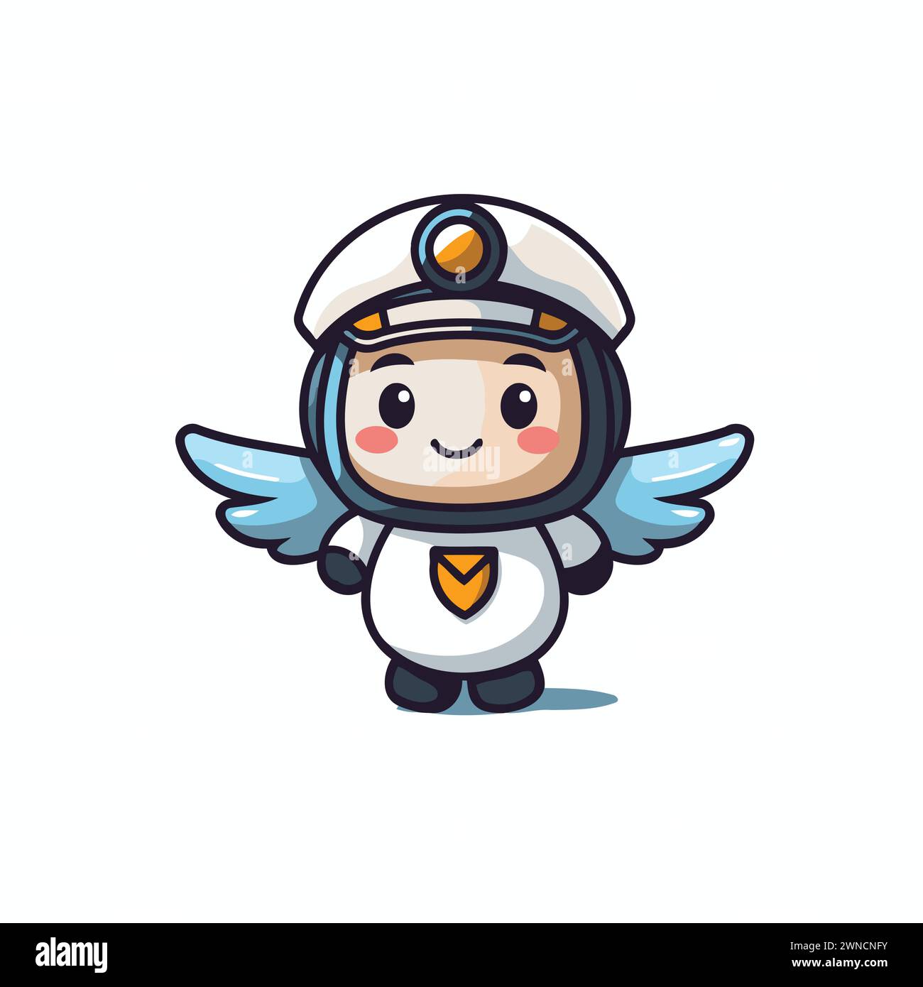 Cute pilot character. Cute cartoon vector illustration isolated on ...