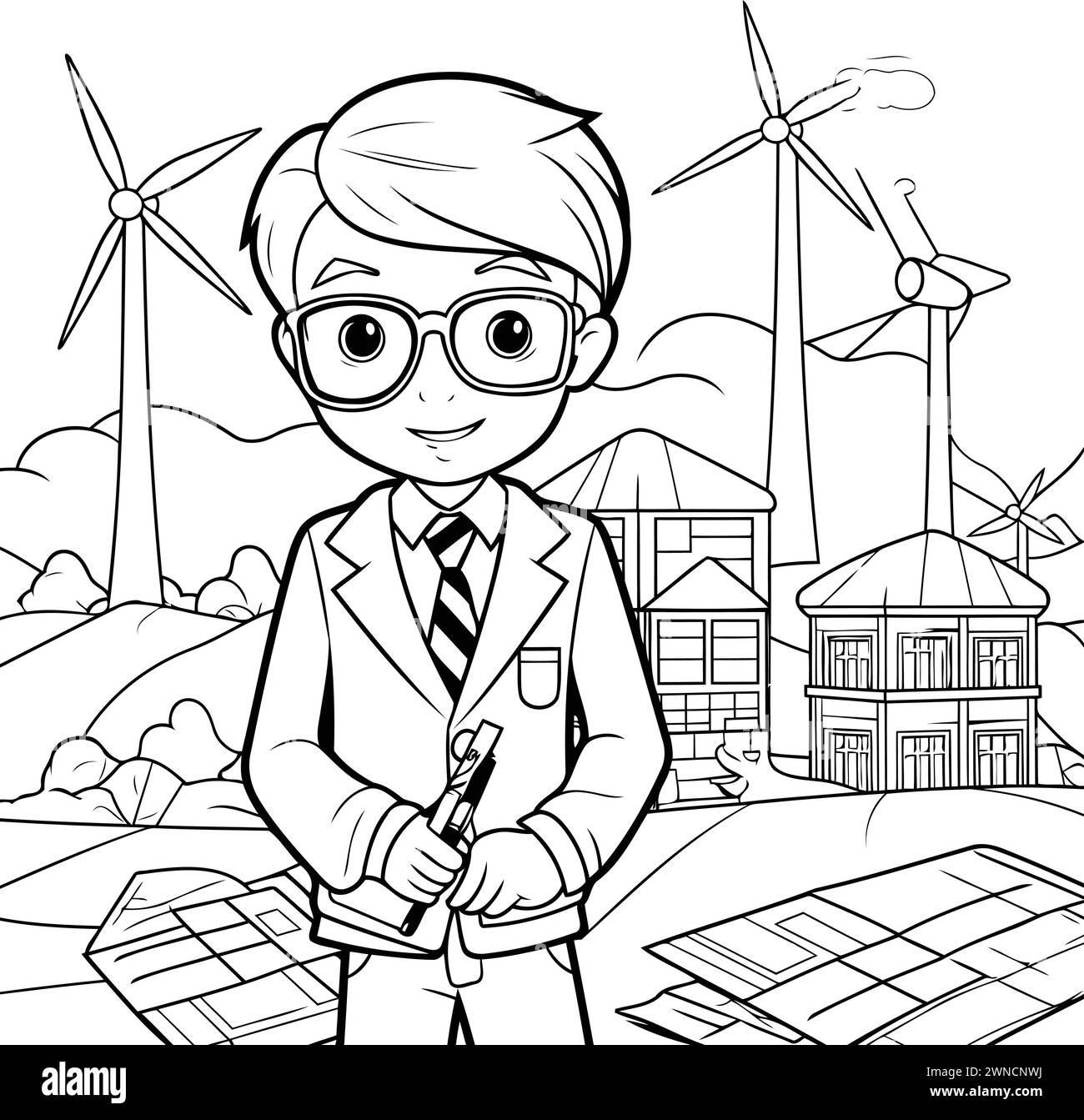 Solar cartoon coloring book hi-res stock photography and images - Alamy