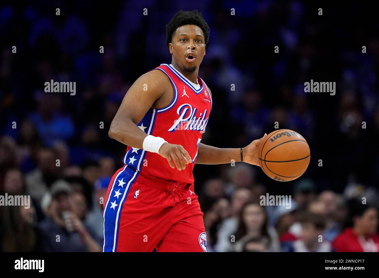 Philadelphia 76ers' Kyle Lowry plays during an NBA basketball game ...