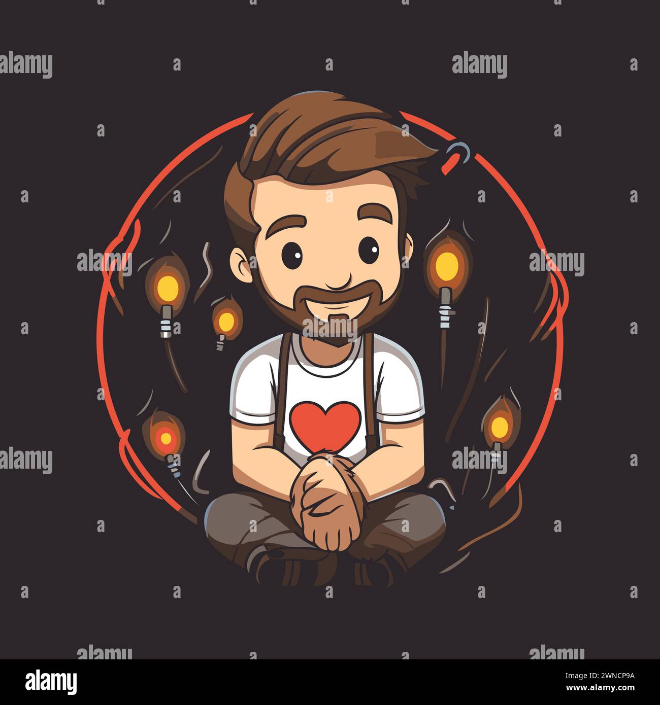 Light beard man Stock Vector Images - Alamy