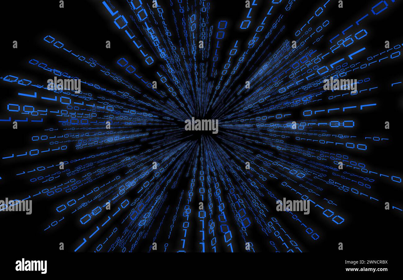 Blue binary code - matrix style background Stock Photo - Alamy