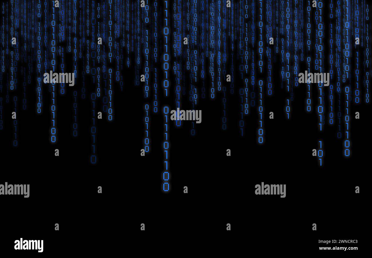 Blue binary code - matrix style background Stock Photo - Alamy