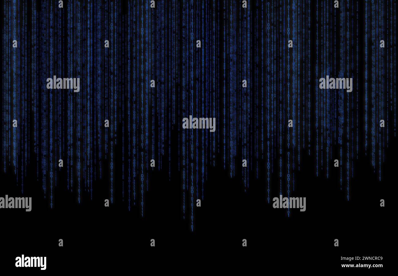 Blue binary code - matrix style background Stock Photo - Alamy