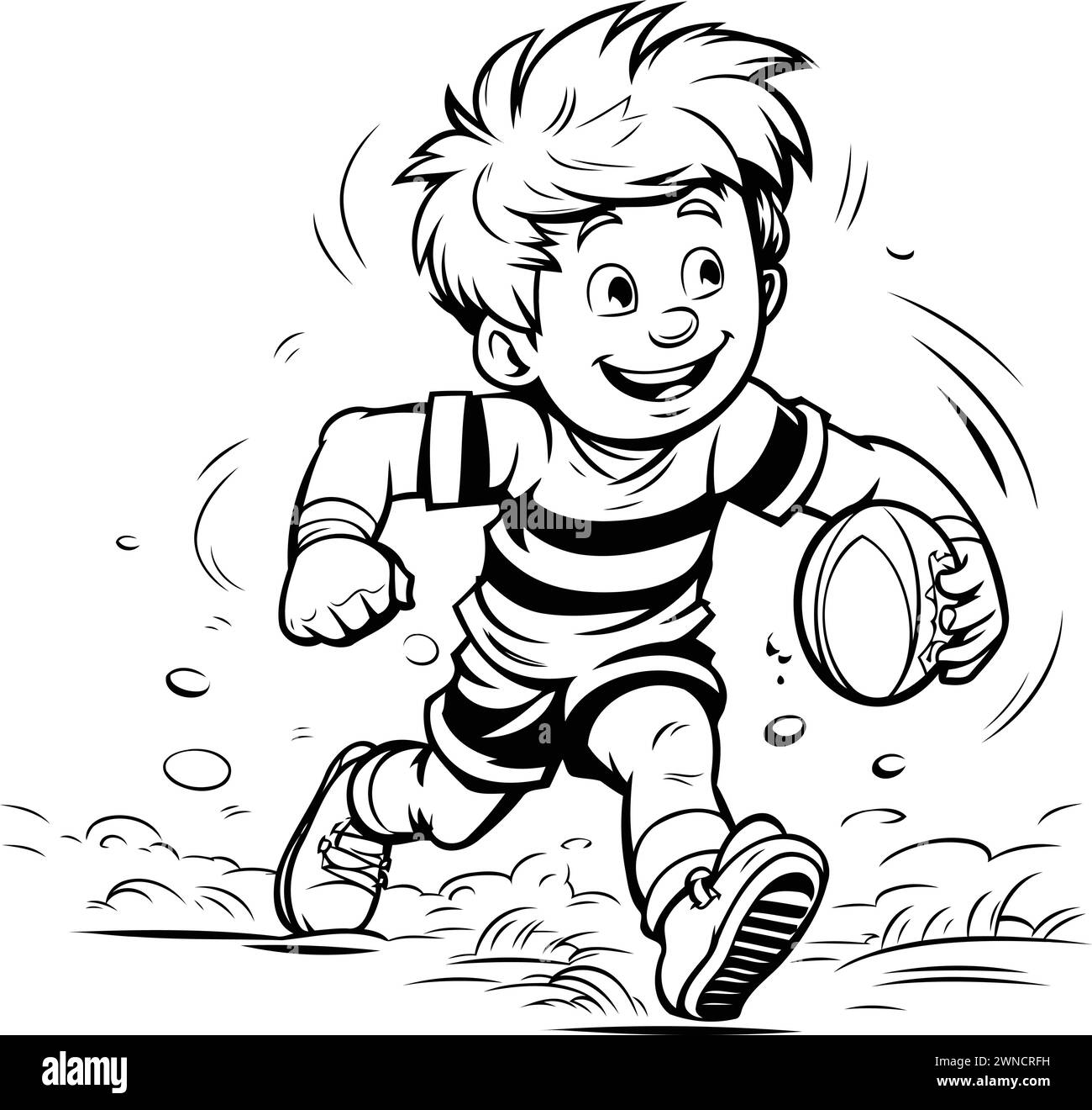 Rugby cartoon Black and White Stock Photos & Images - Alamy
