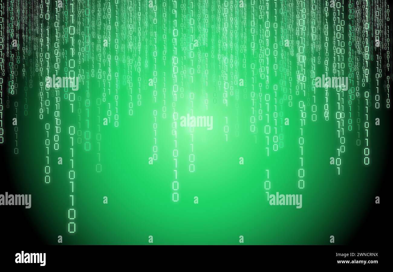 Green binary code - matrix style background Stock Photo - Alamy