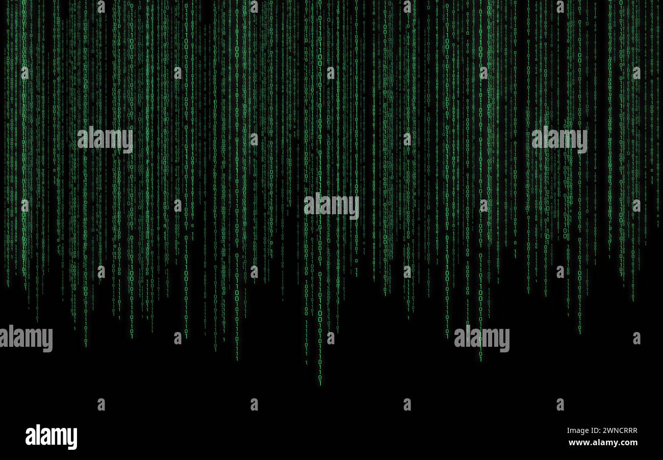 Green binary code - matrix style background Stock Photo - Alamy