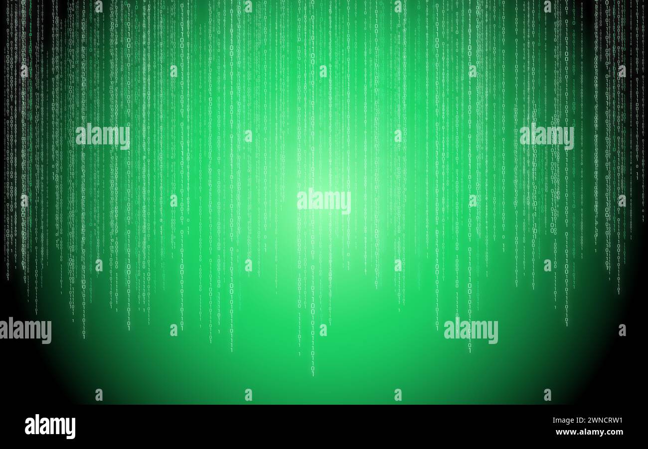 Green binary code - matrix style background Stock Photo - Alamy