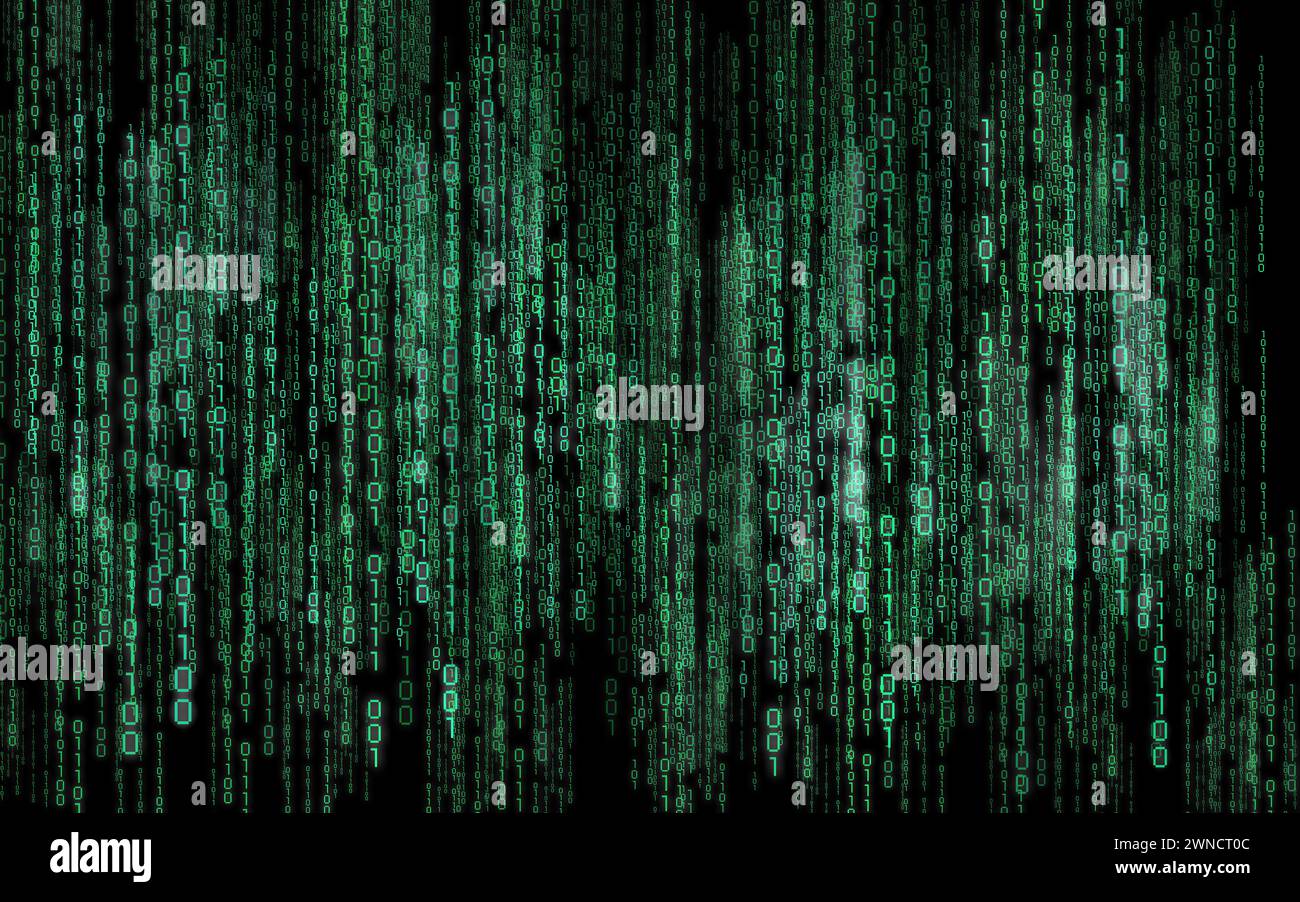 Green binary code - matrix style background Stock Photo - Alamy