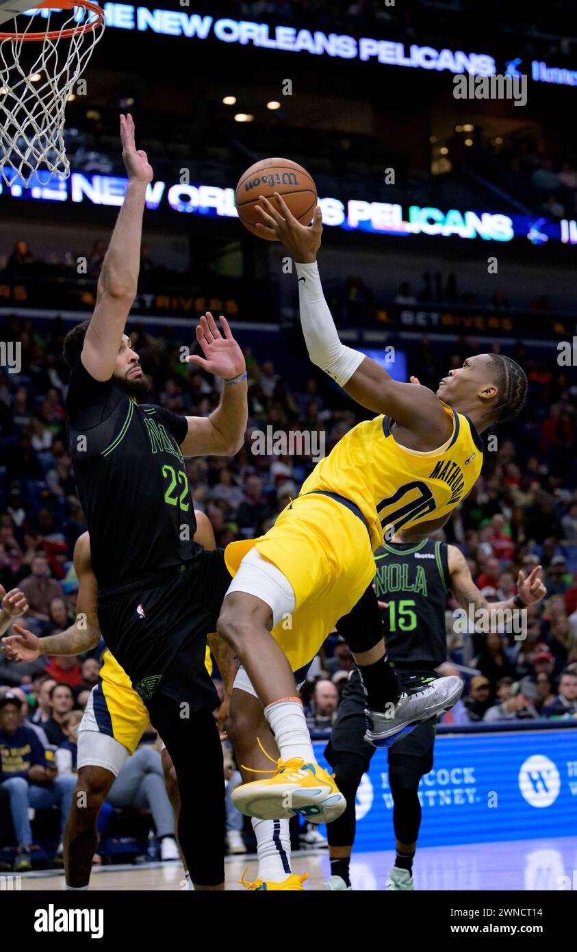 Indiana Pacers guard Bennedict Mathurin (00) shoots against New Orleans ...