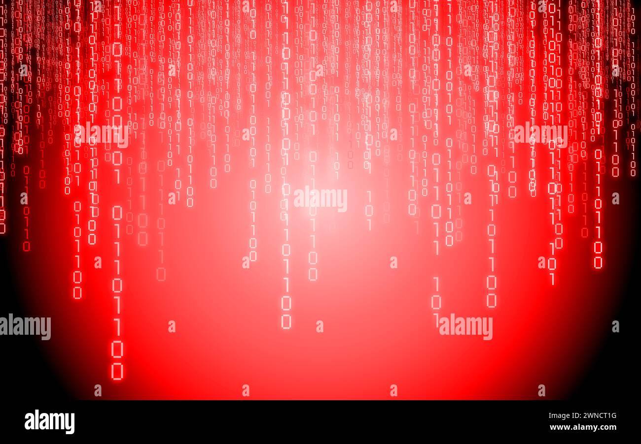 Red binary code - matrix style background Stock Photo - Alamy