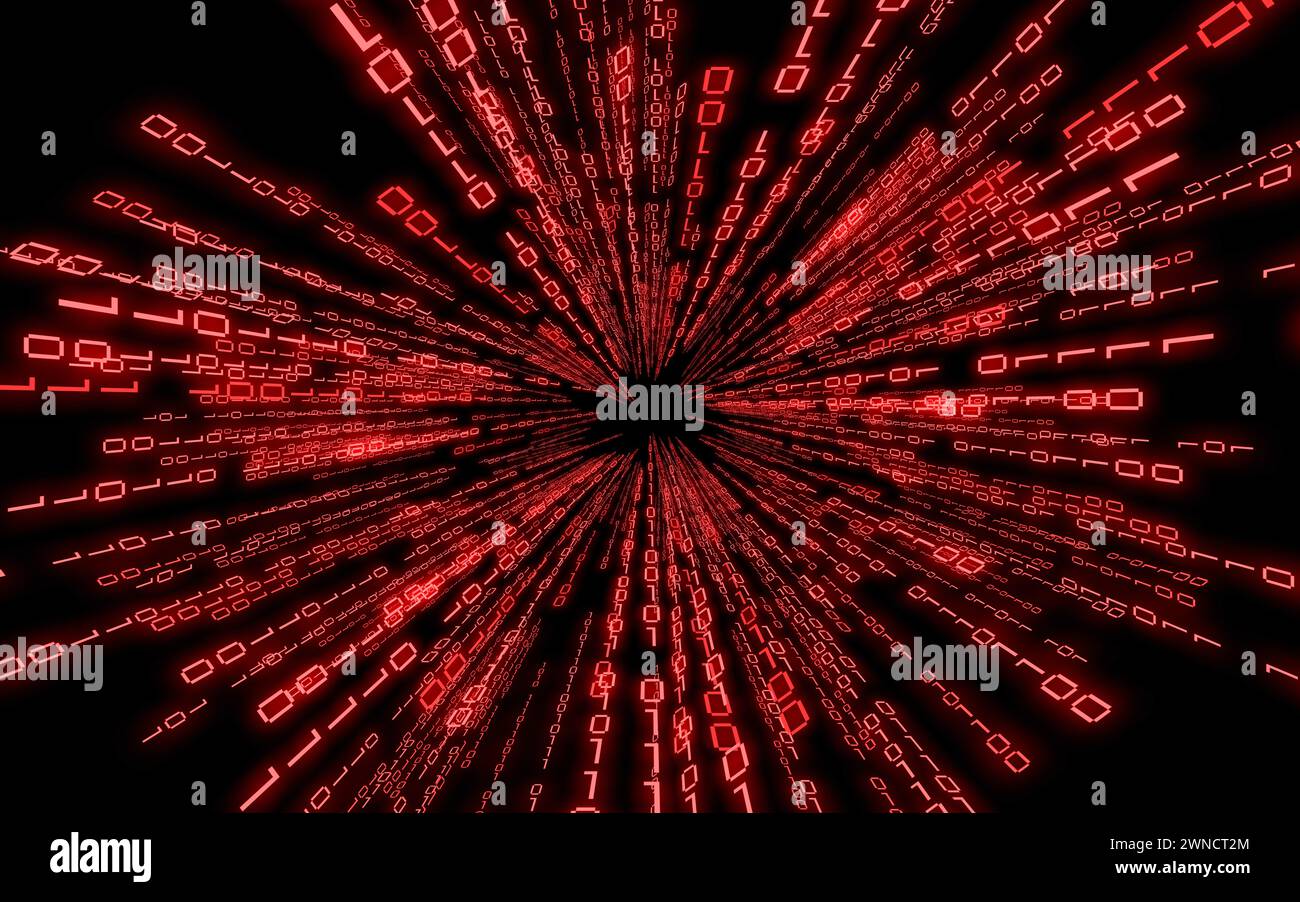 Red Binary Code - Matrix Style Background Stock Photo - Alamy