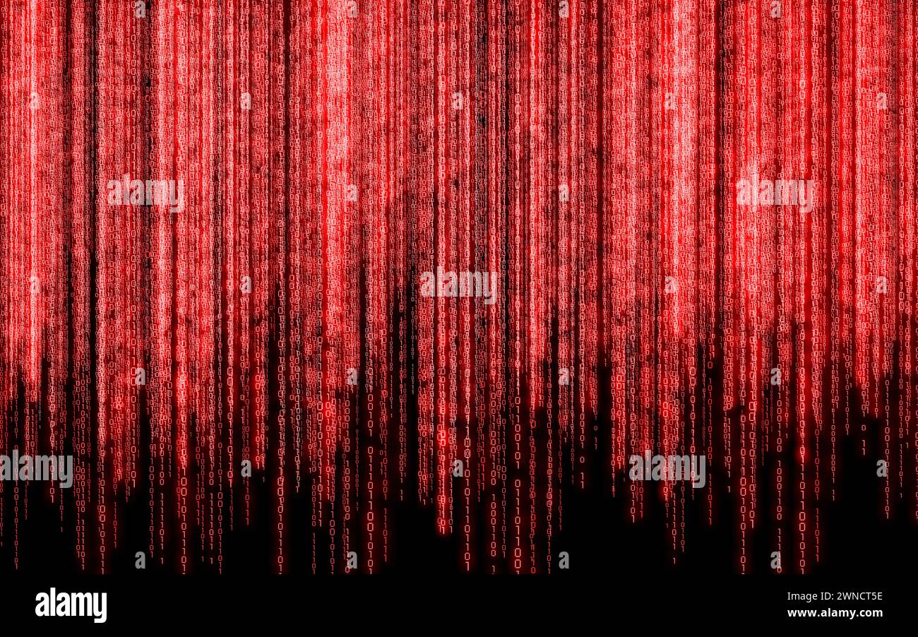 Red binary code - matrix style background Stock Photo - Alamy