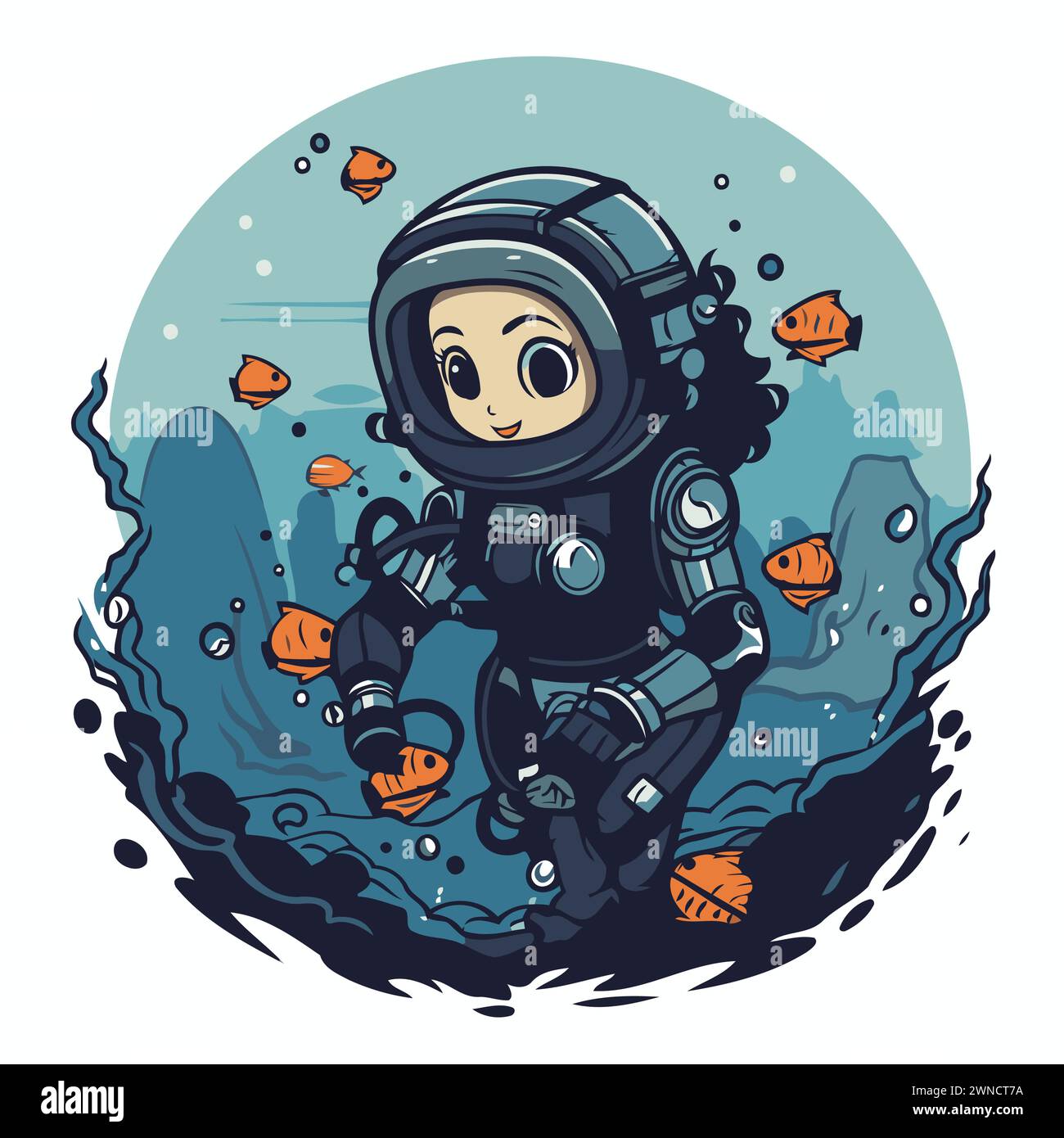 Cartoon deep sea diver hi-res stock photography and images - Alamy