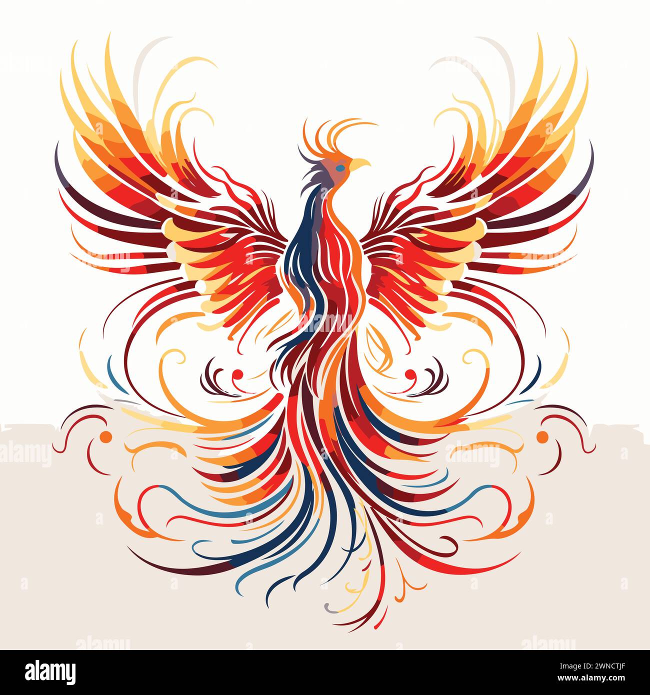 Illustration of a bird with wings spread. symbol of freedom Stock ...
