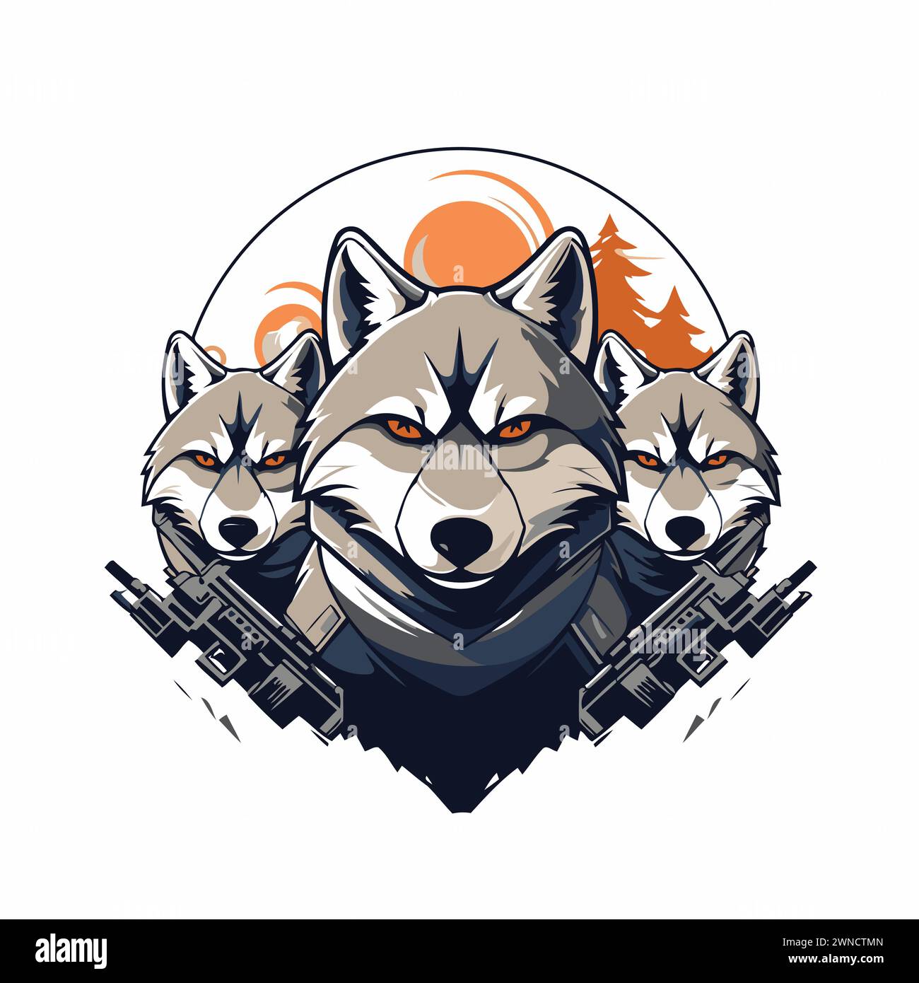 Wolves art Stock Vector Images - Alamy
