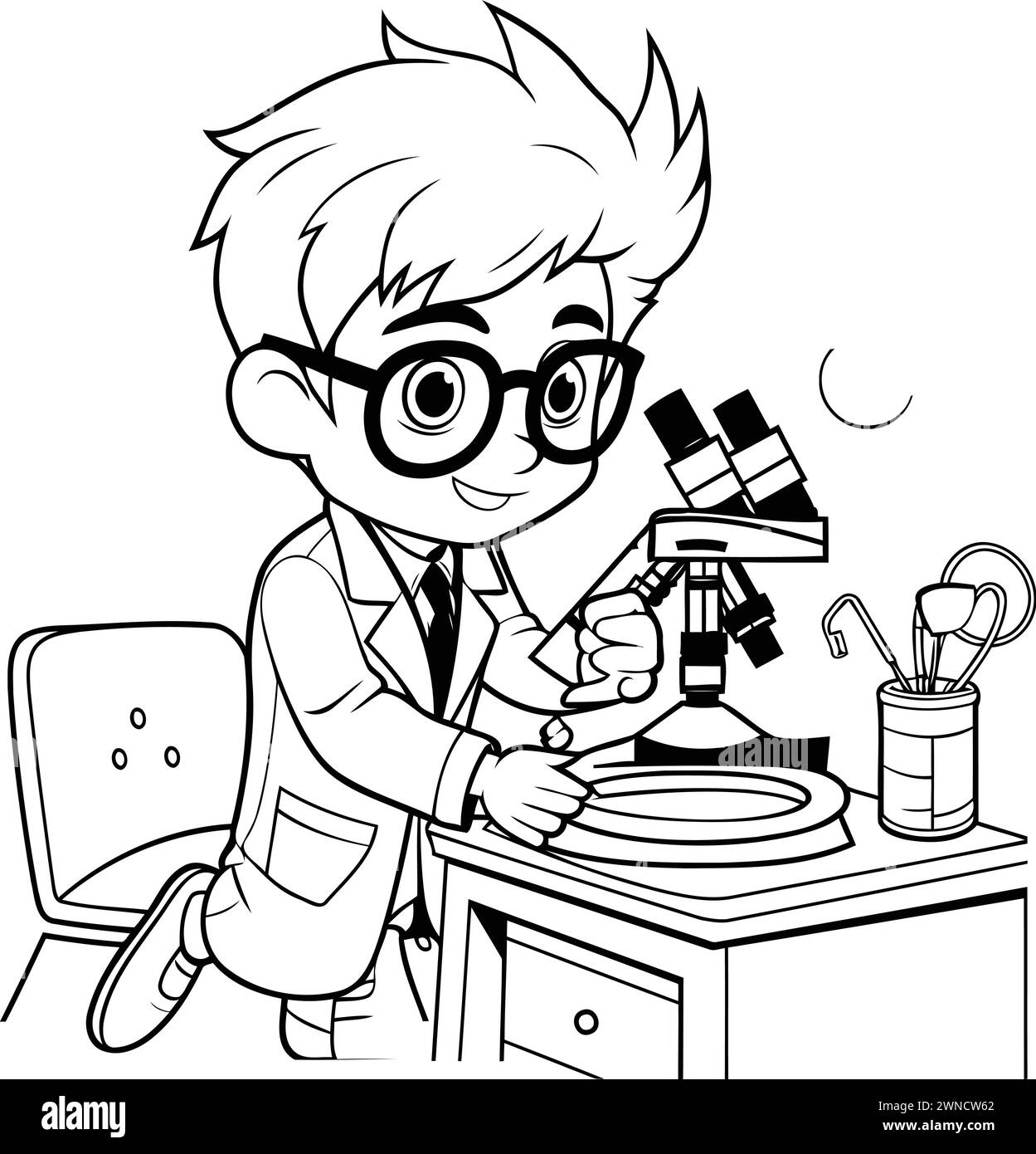 Black boy doing science Black and White Stock Photos & Images - Alamy